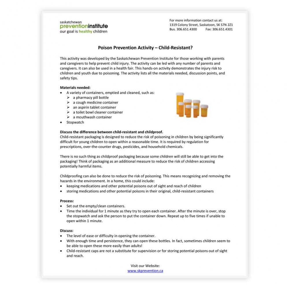 Poisoning - Saskatchewan Prevention Institute