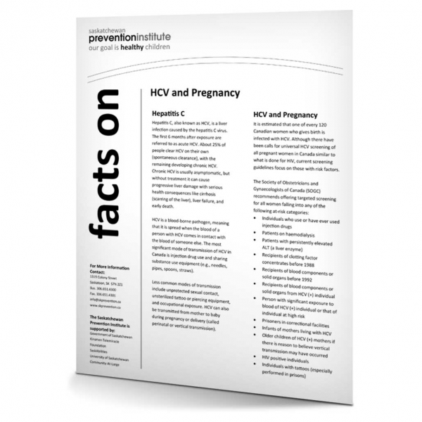HCV and Pregnancy Fact Sheet - Saskatchewan Prevention Institute